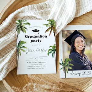 Tropical Graduation Invitation, Modern Grad Invitation 2025, 2025 ...