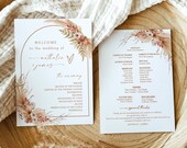 Pampas Grass Wedding Program Desert Wedding Program - Etsy