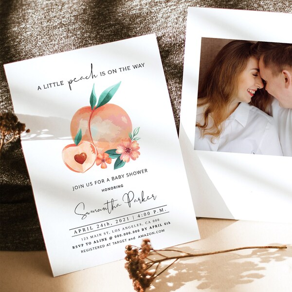 Baby Shower Invitation Georgia Peach - Etsy