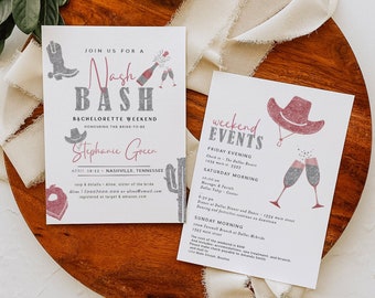 Nash Bash Invitation & Itinerary Template Nashville | Etsy