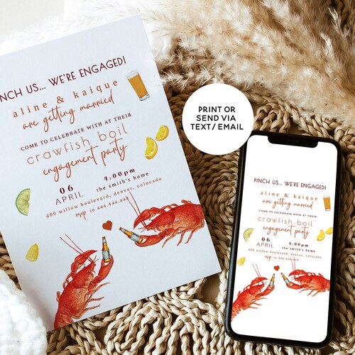 Crawfish Boil Couples Shower Invitation Crawfish Shower | Etsy