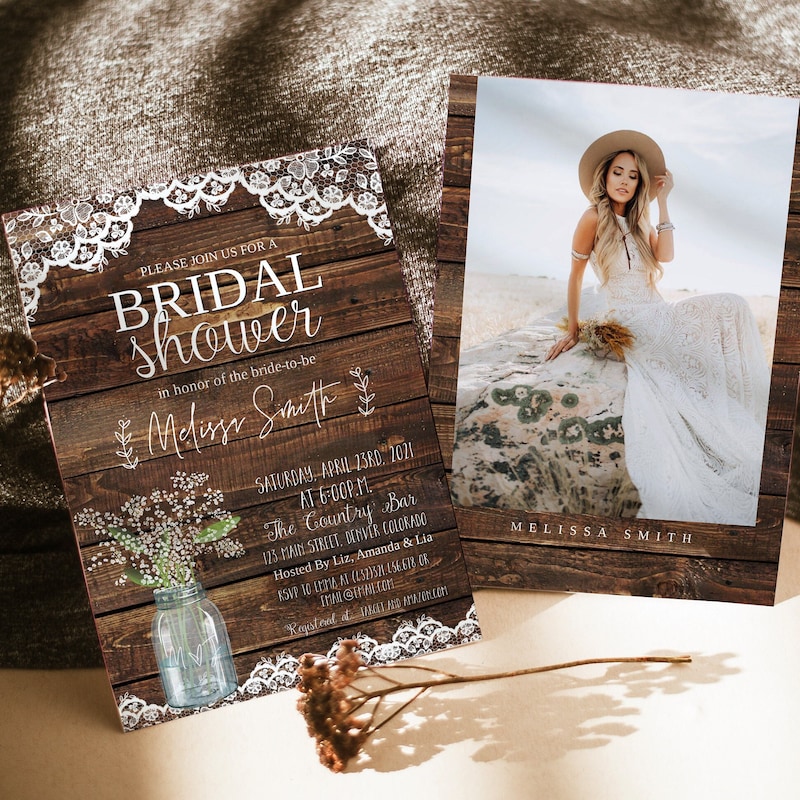 Rustic Bridal Shower Invitation - Etsy