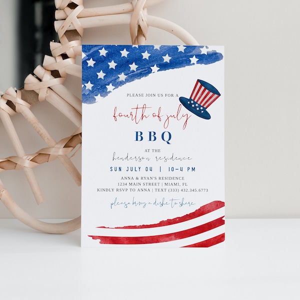 July 4th Invitations - Etsy