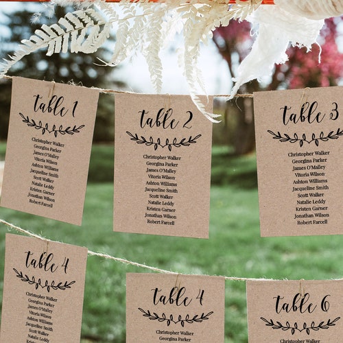 Rustic Seating Chart Template Instant Download Seating Chart | Etsy