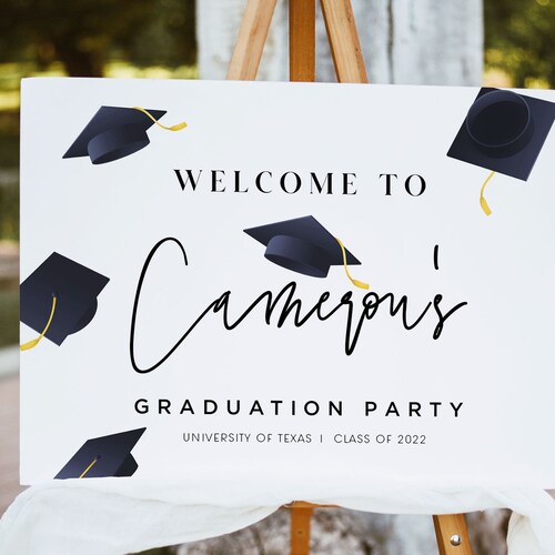 Graduation Party Welcome Sign Editable Template Printable - Etsy