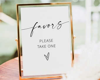Favors Sign Printable, Modern Minimalist Wedding Favor Sign, Please ...