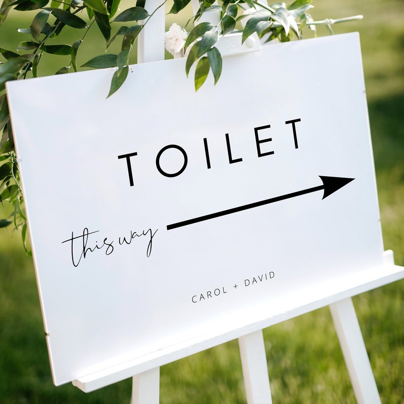 Restroom This Way Sign - Etsy