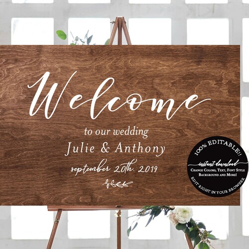 Rustic Wedding Signs Wood Template Instant Download Rustic | Etsy