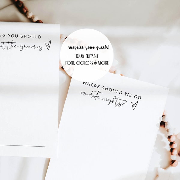 Reception Conversation Cards - Etsy