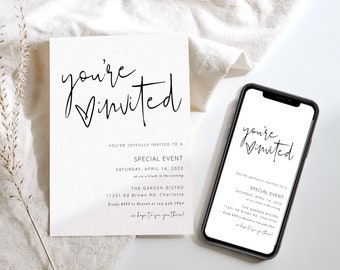 Modern Event Invitation - Etsy