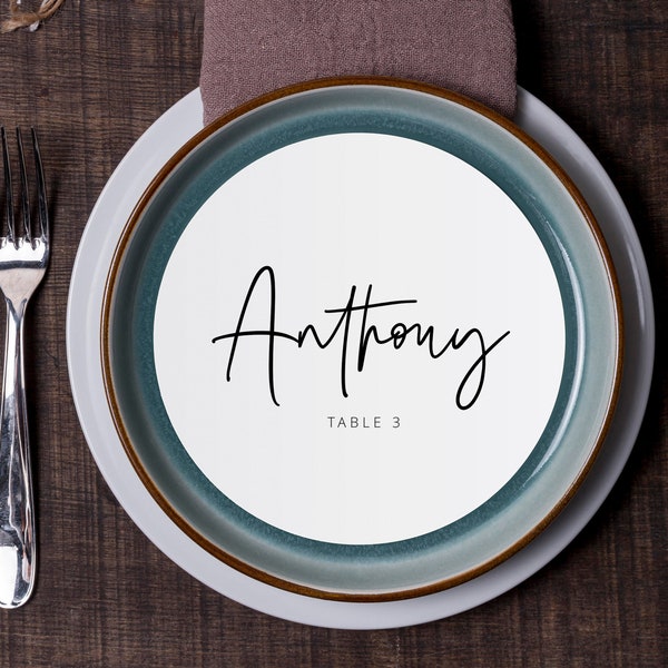 Circle Place Card - Etsy