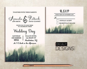 Rustic Wedding Invitation Printable Printable Wedding | Etsy