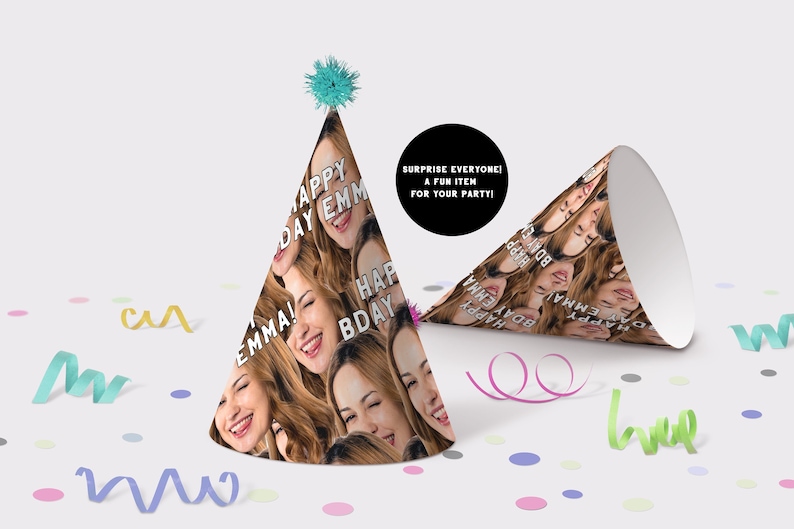 Printable Birthday Party Hats Printable Party Hats Custom - Etsy