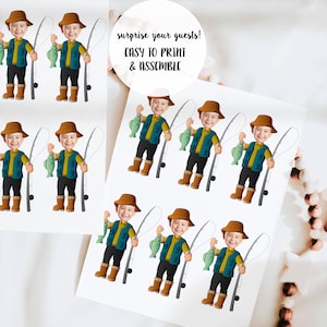 Fishing Birthday Cupcake Topper, Fishing Hat Cupcake Topper Printable ...