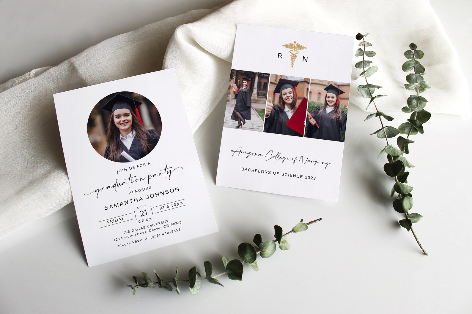 Nurse Graduation Invite, RN Graduation Invitation Editable, RN ...