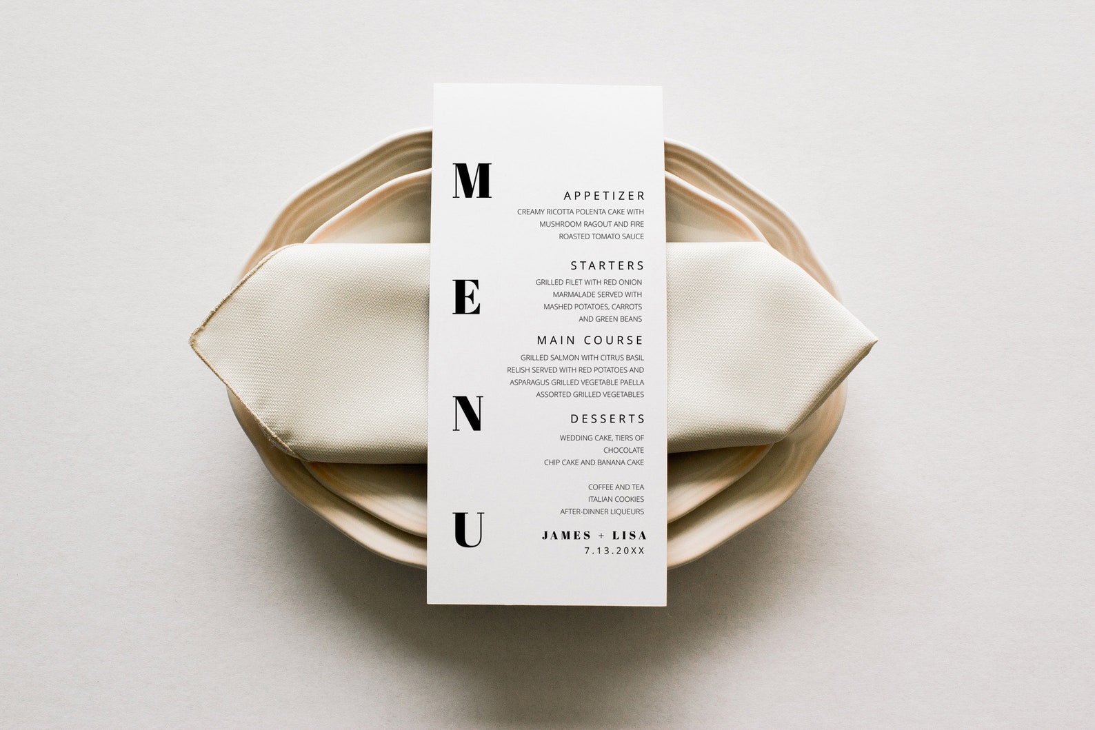 Wedding Menu Template Modern Menu Cards Template Minimal - Etsy