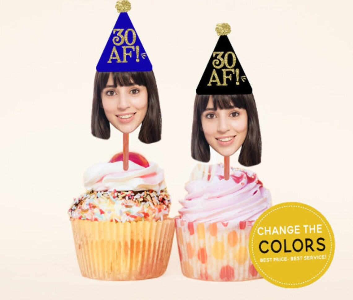 Photo Cupcake Toppers Birthday Funny Cupcake Topper Cake - Etsy