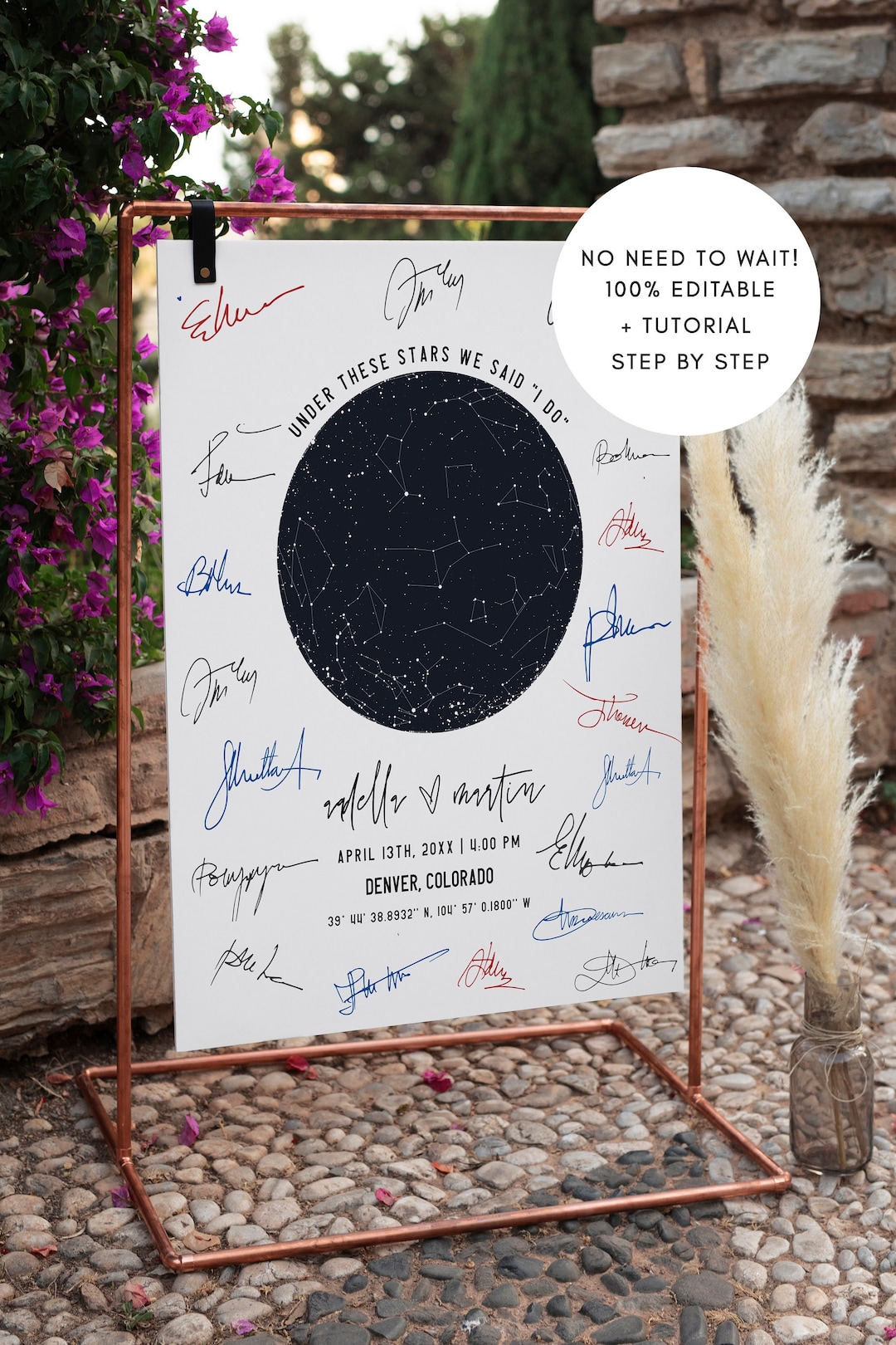 Star Map Custom Wedding Signing Guest Book, Guestbook Alternative ...