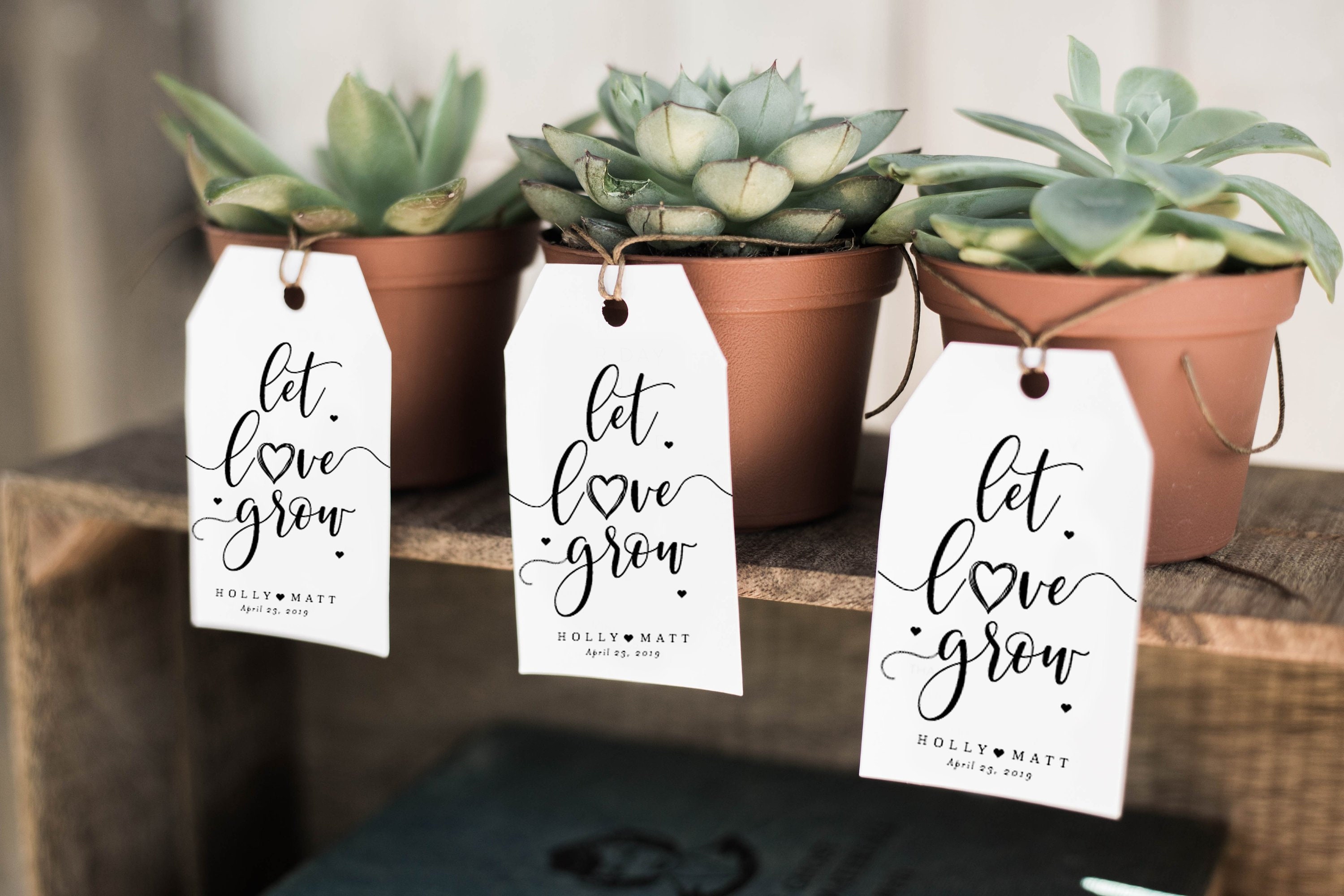Let Love Grow Wedding Favor Tags Wedding Favor Tag Template - Etsy Canada