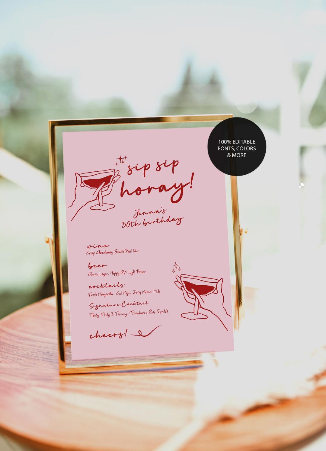 Whimsical Bar Menu Template Handwritten Drinks Menu Colorful Party ...
