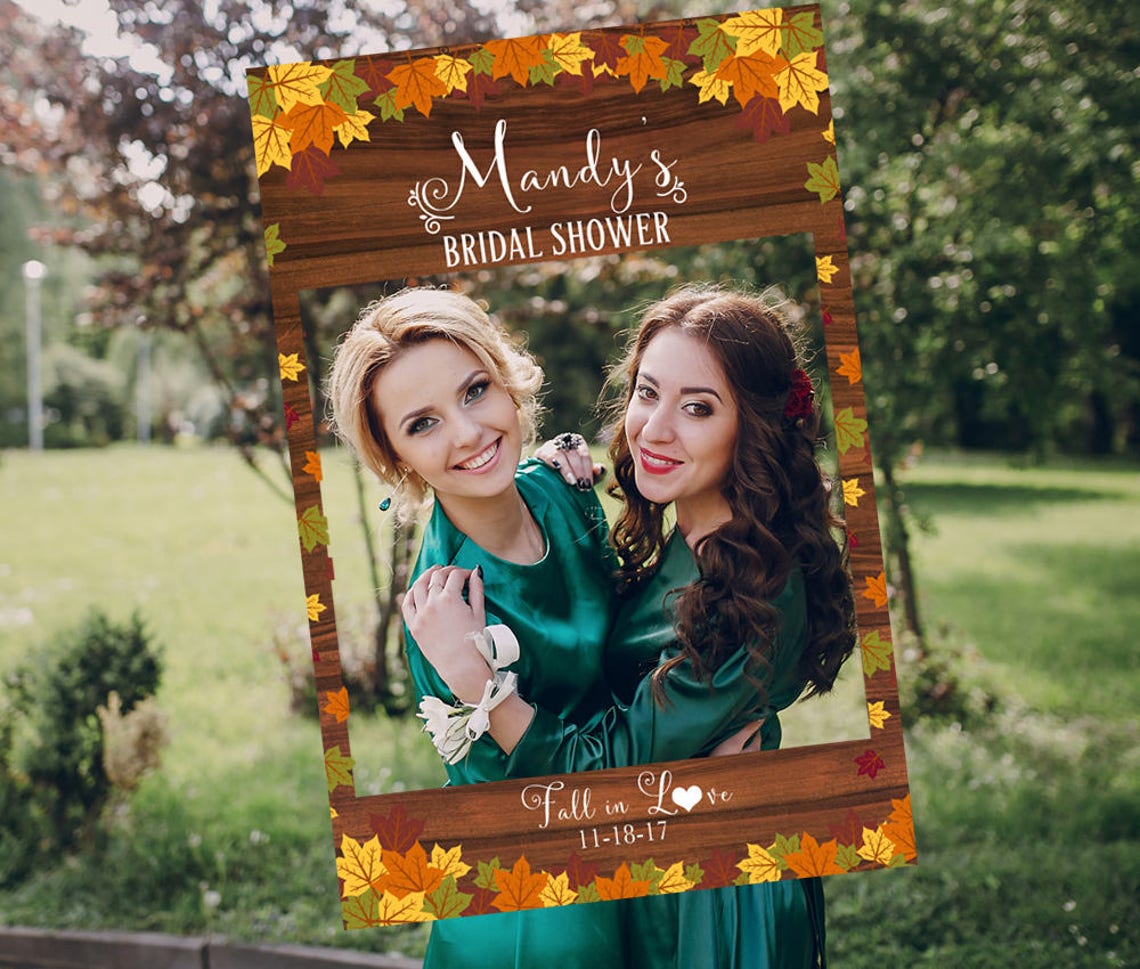 Fall Bridal Shower Photo Booth Prop Frame Fall Wedding Photo | Etsy