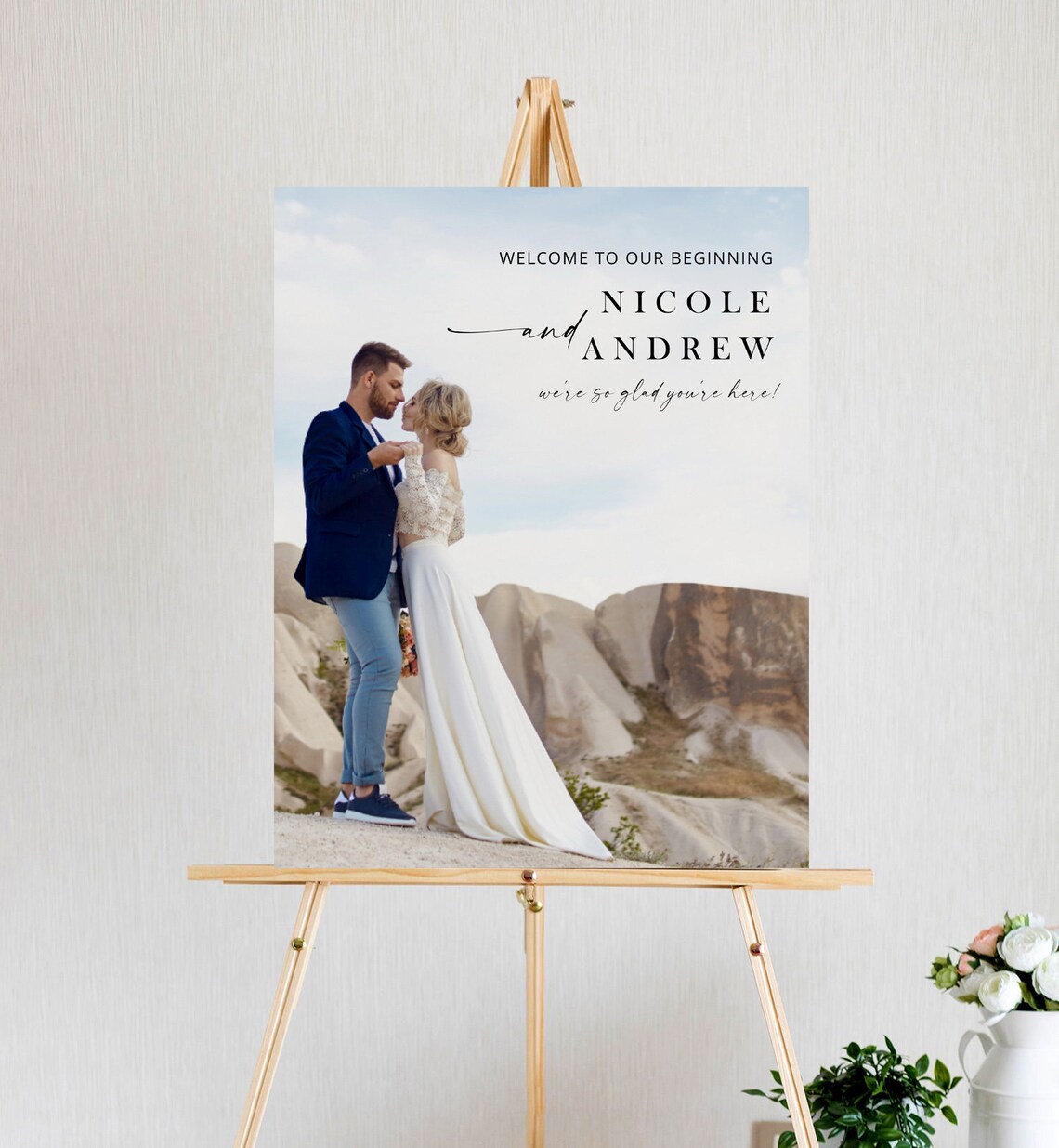 Photo Welcome Sign for Wedding, Modern Photo Welcome Poster Reception ...