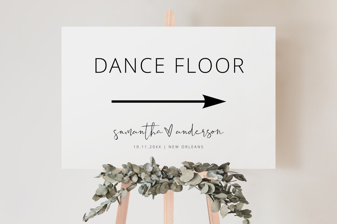 CIARA | Wedding Dance Floor This Way Sign Printable, Dance Floor Sign ...