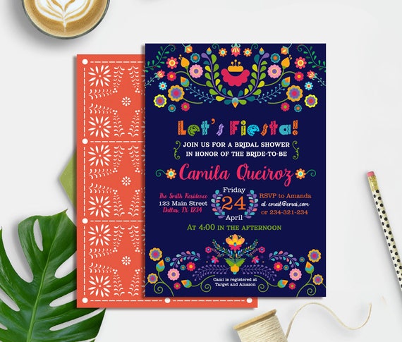 Fiesta Bridal Shower Invitation Printable Fiesta Bridal | Etsy