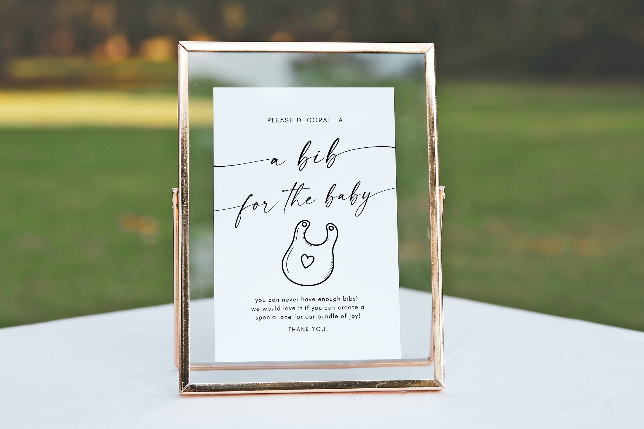 Decorate a Bib for Baby, Baby Shower Bib Activity Sign, Gender Neutral ...