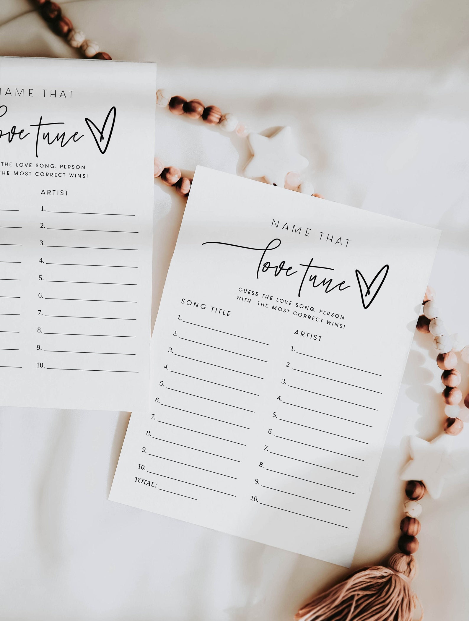 ELLIA Name That Love Song Bridal Shower Name That Tune | Etsy