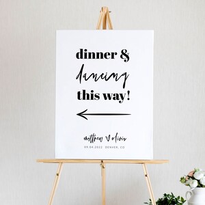 Party This Way Sign Template, Modern Wedding Welcome Sign With Arrow ...