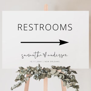 CIARA | Modern Minimalist Restroom Sign Template, Editable Printable ...