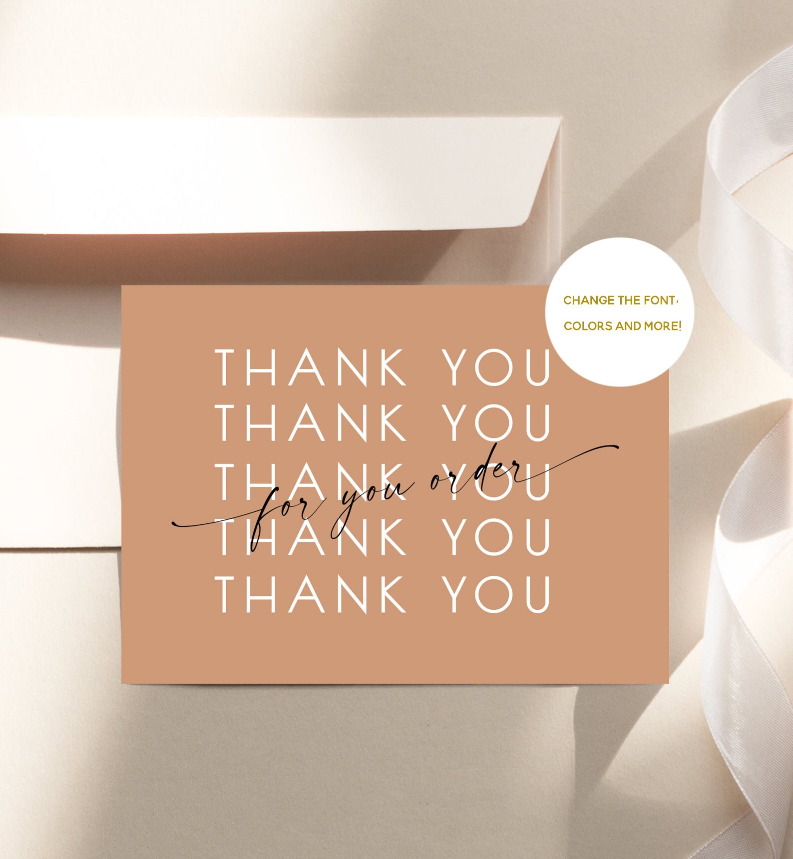 BIANCA Modern Thank You Package Insert Boho Boutique Thank - Etsy
