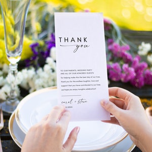 Elegant Thank You and Menu Template Download, Modern Wedding Menu ...