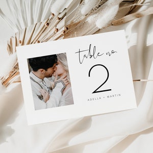 Horizontal Table Numbers Template, Wedding Table Number Template ...