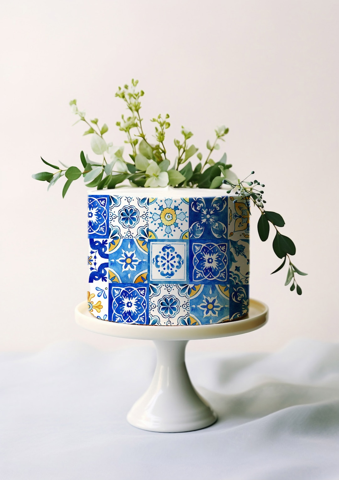 Positano Bridal Shower Decor, Italy Wedding Cake Wrap Pattern Printable ...