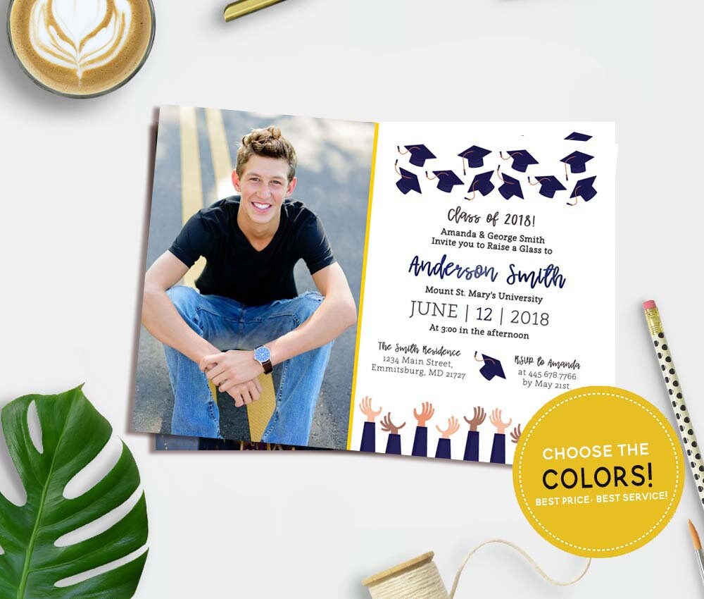 Graduation Invitation Graduation Invitation Boy Graduation | Etsy