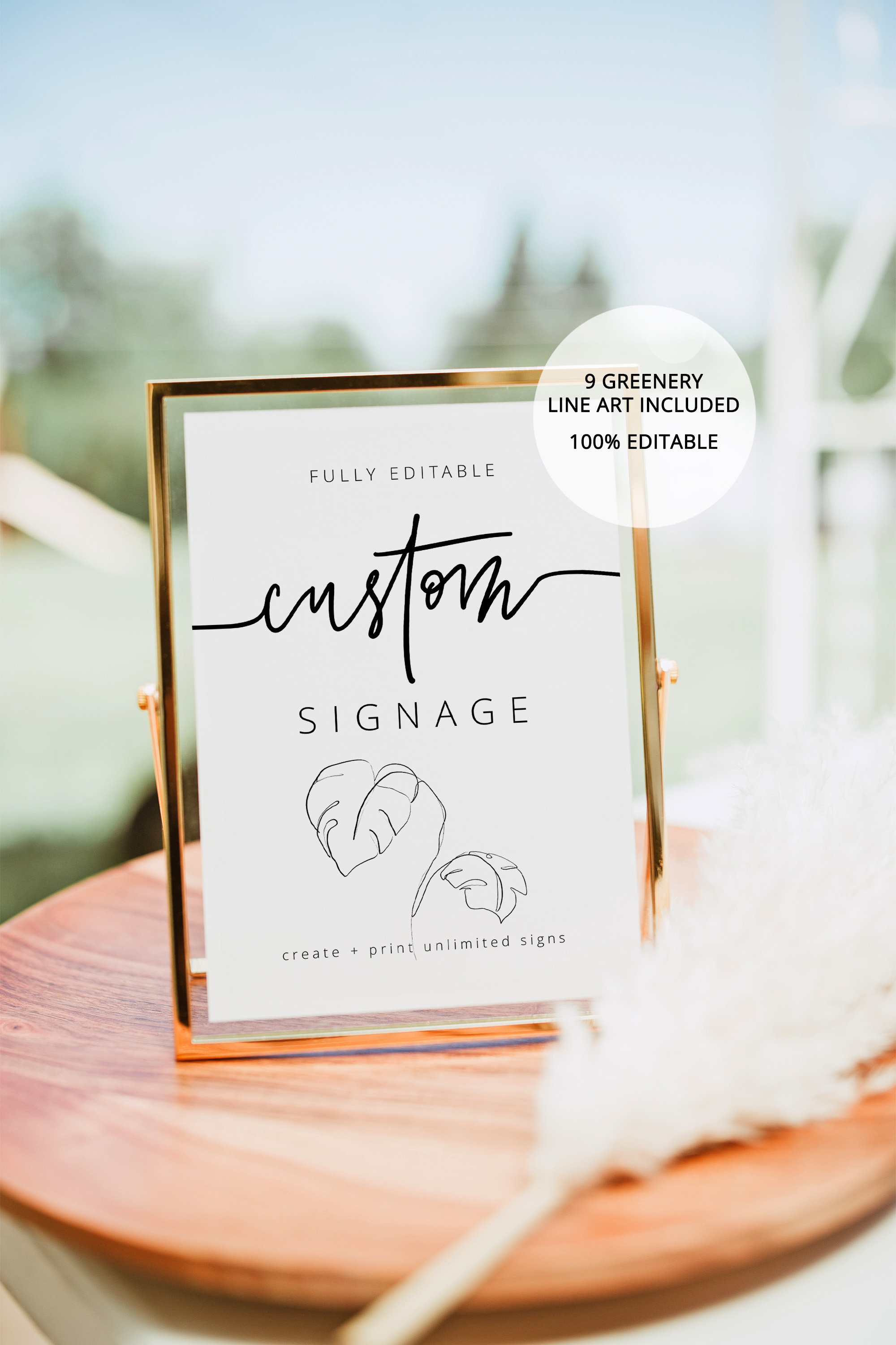 Minimalist Custom 5x7" Sign Template, Printable Party Signs, Modern ...