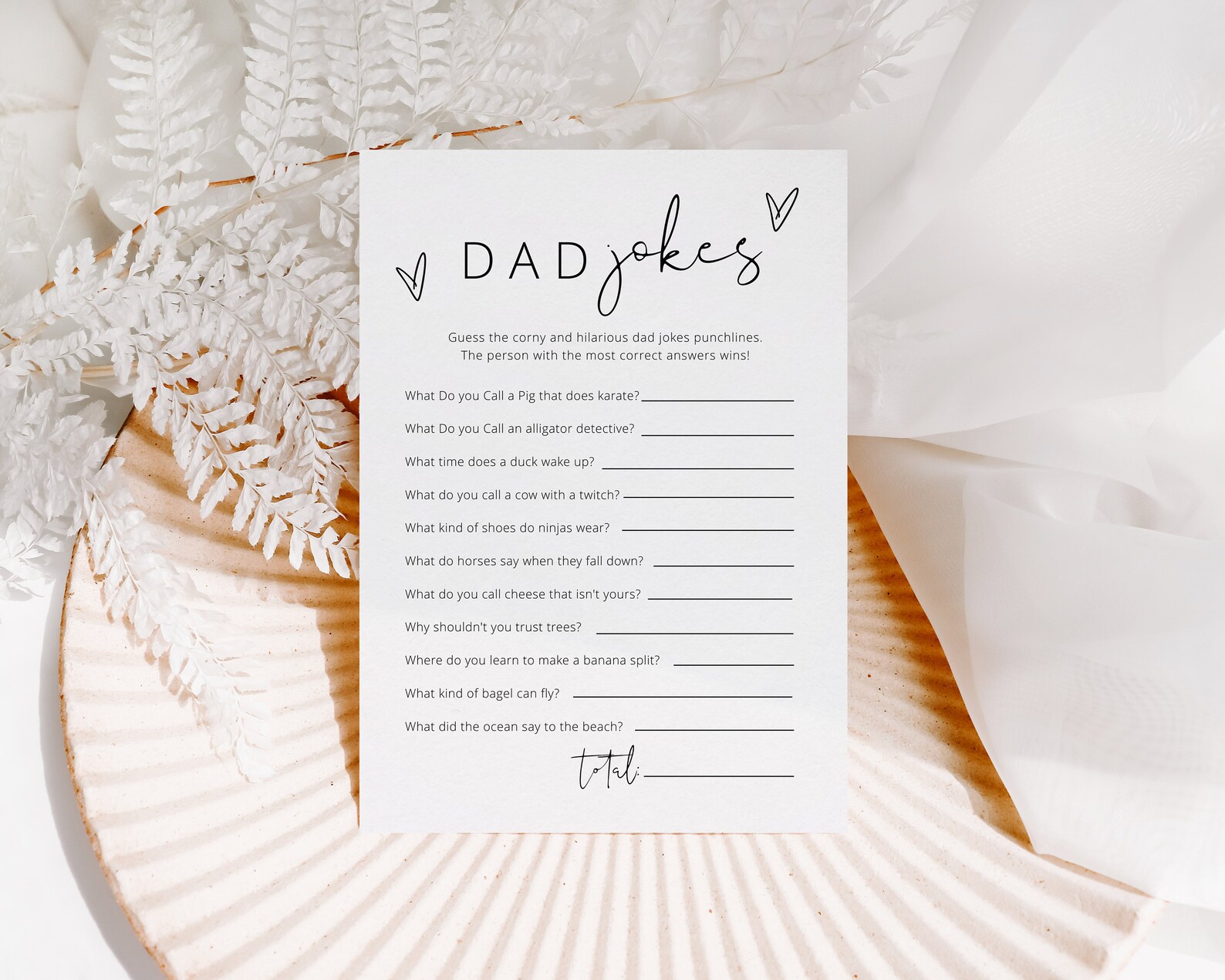 Dad Jokes Baby Shower Game, Editable Baby Shower Trivia Games, Dad ...