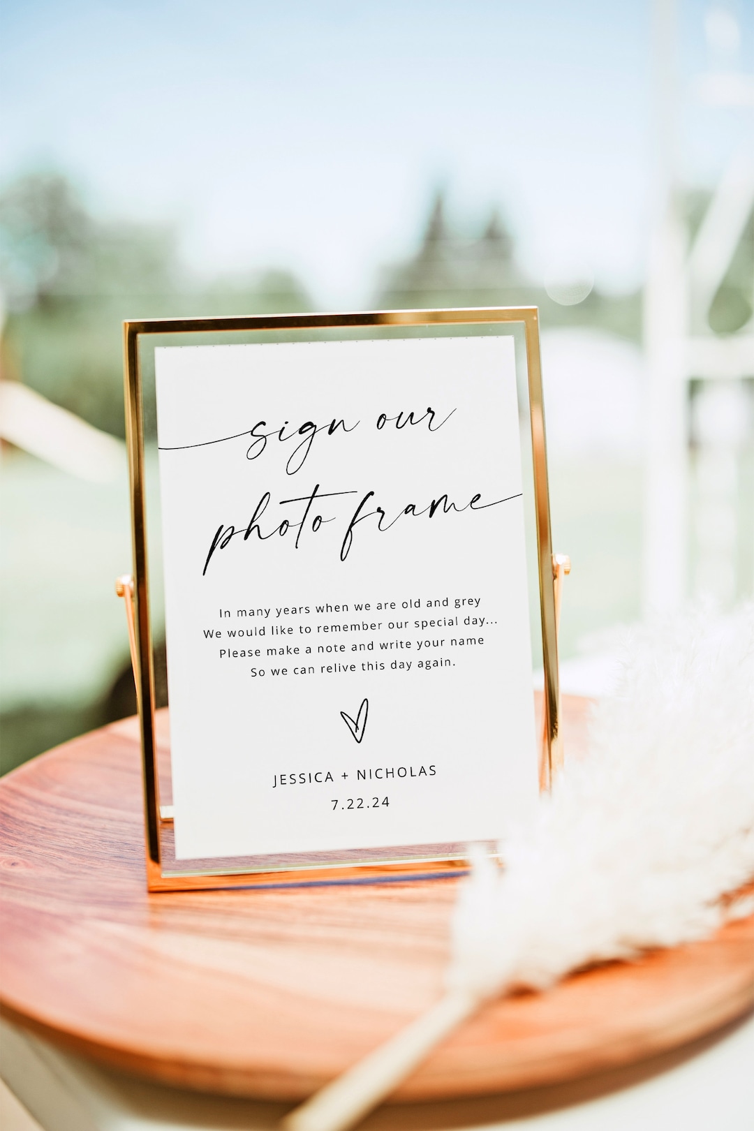 Sign Our Photo Frame Sign, Wedding Guestbook Sign Ideas, Modern Guest ...