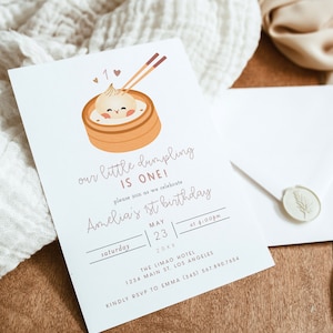 Dumpling Birthday Invitation, Gender Neutral 1st Birthday, Dumpling 1st ...