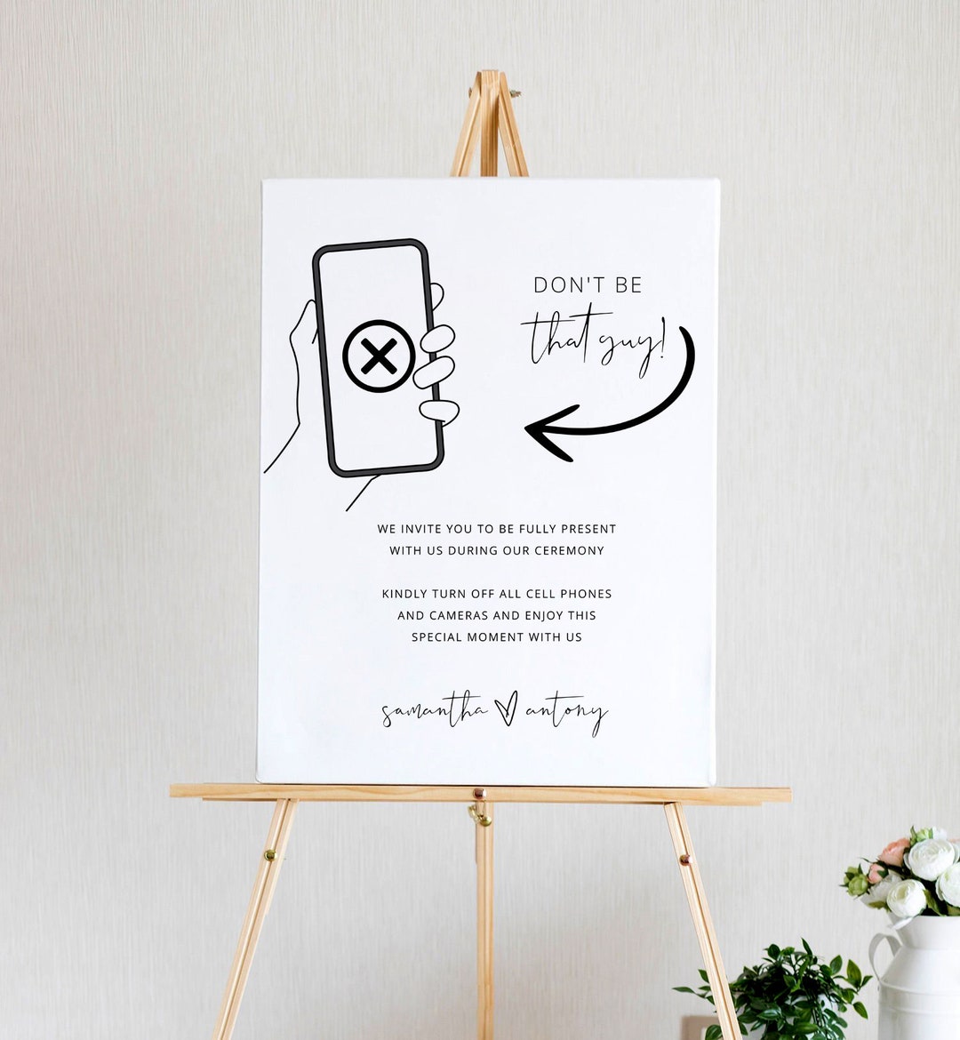 Don't Be This Guy Wedding Sign, Don't Be That Guy Sign, Modern ...