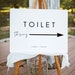 Toilet This Way Sign, Modern Minimalist Wedding Bathroom Signs, Wedding ...