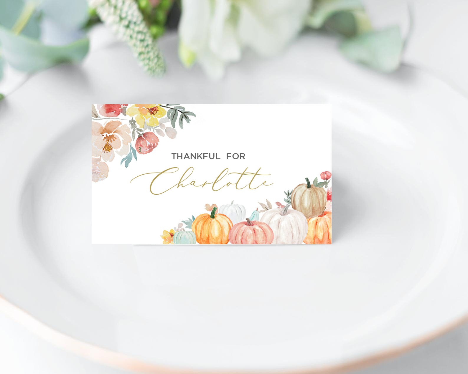 Thanksgiving Place Cards Template Thanksgiving Name Card | Etsy