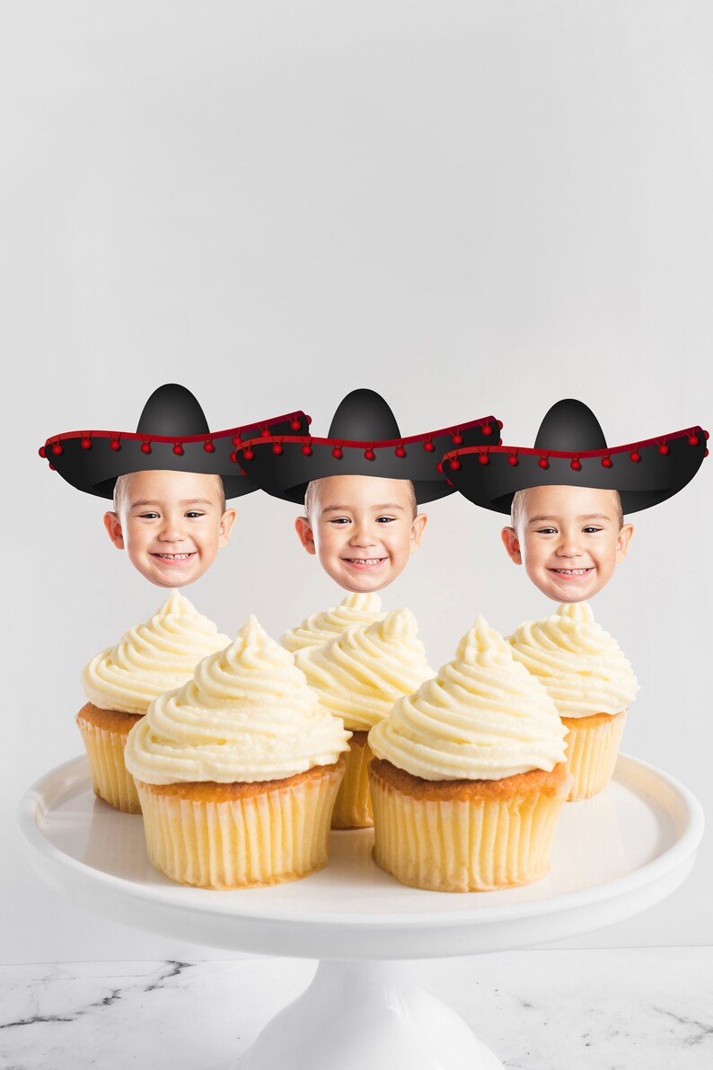 Sombrero Cupcake Topper Printable, Fiesta Cupcake Topper, Face Cut Out ...