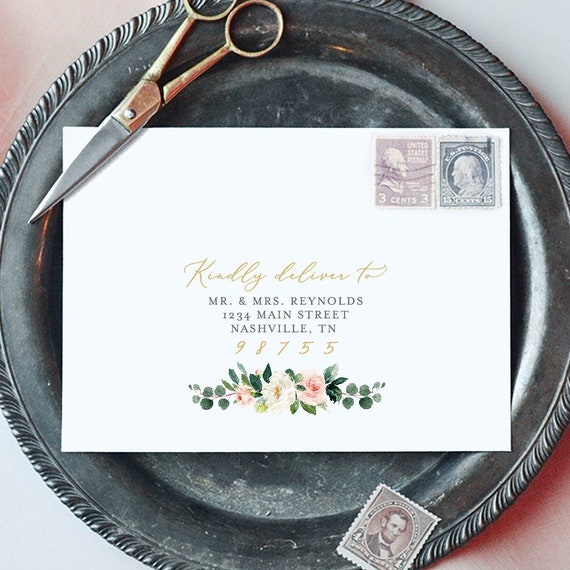 Wedding Address Template Envelope Template DIY Wedding | Etsy