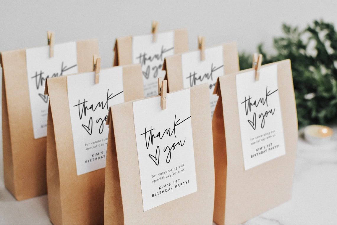 ELLIA | Favor Tag Template, Printable Favor Tag, Modern Minimalist ...