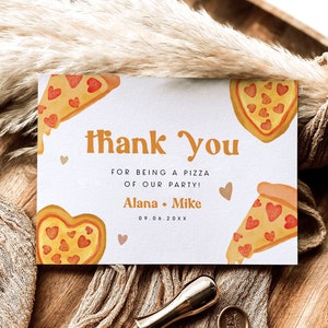 Slice Slice Baby Shower Thank You Card, Pizza Thank You Cards, Birthday ...