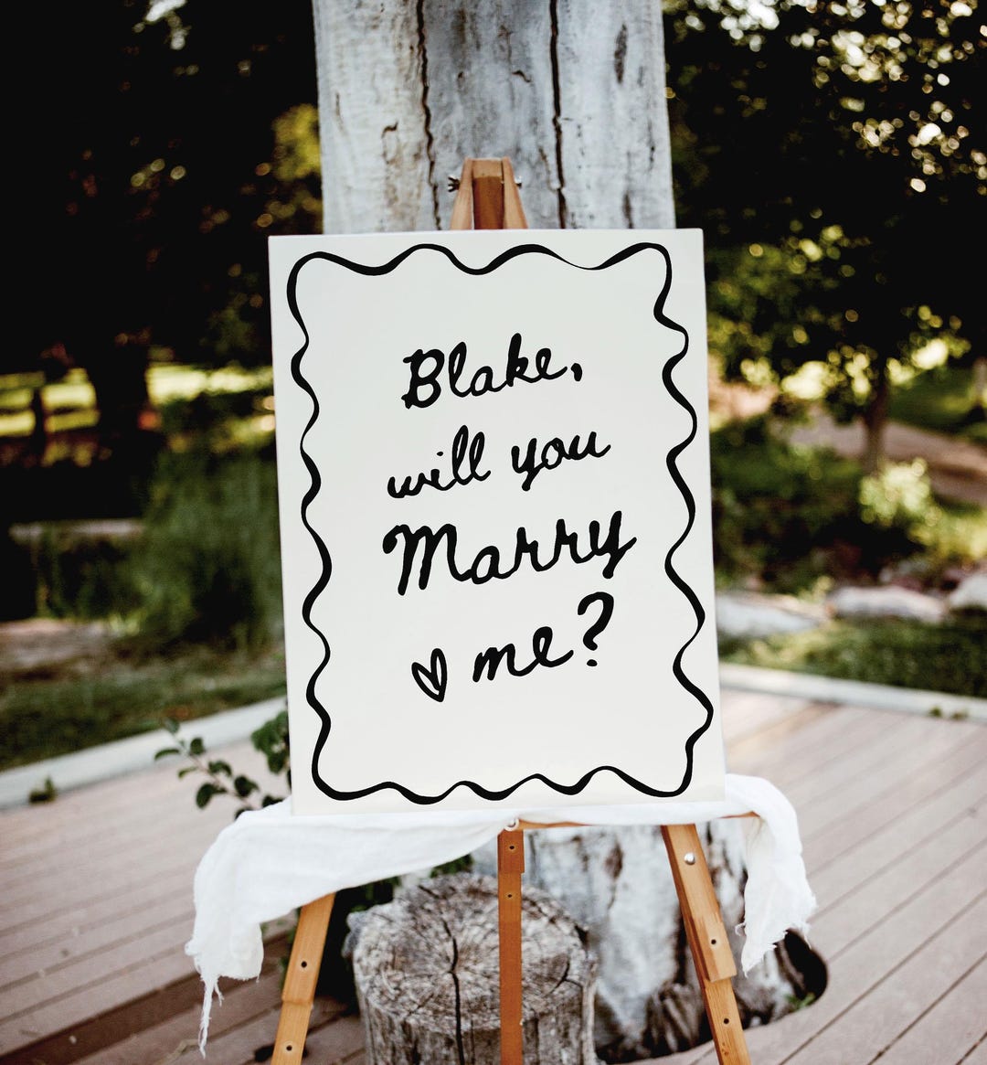Will You Marry Me Sign, Proposal Sign Template, Engagement Photo Props ...