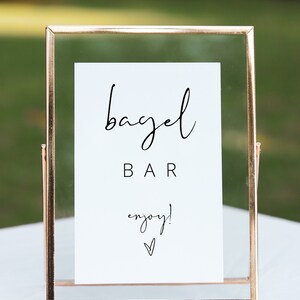 Bagel Bar Sign, Wedding Bagel Sign, Bagel Bar Sign, Editable Wedding ...